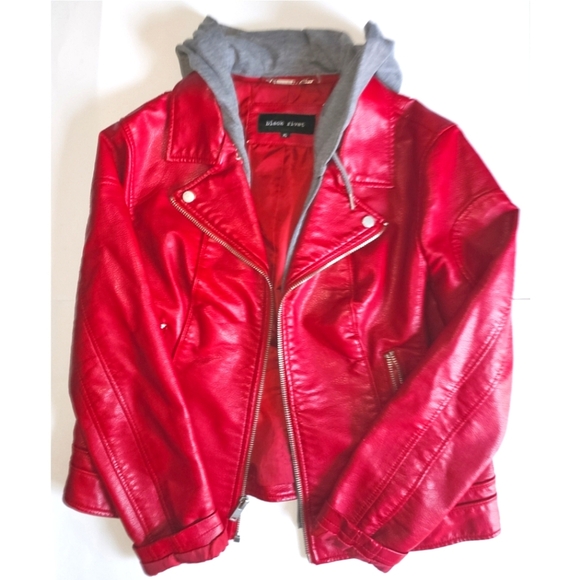 Black Rivet | Jackets & Coats | Black Rivet Vegan Leather Moto Jacket ...